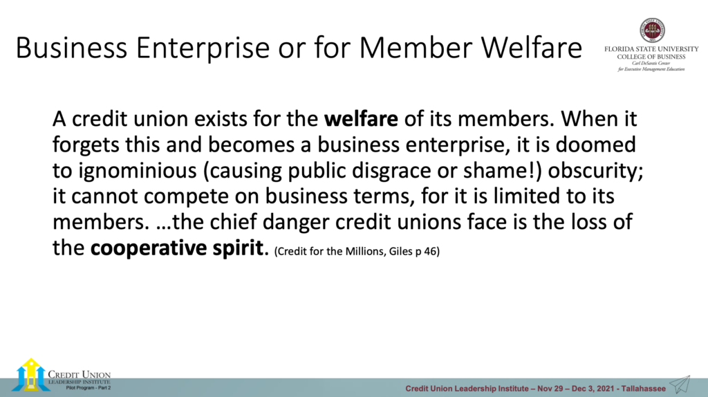 Losing the Cooperative Spirit? – Just a Member